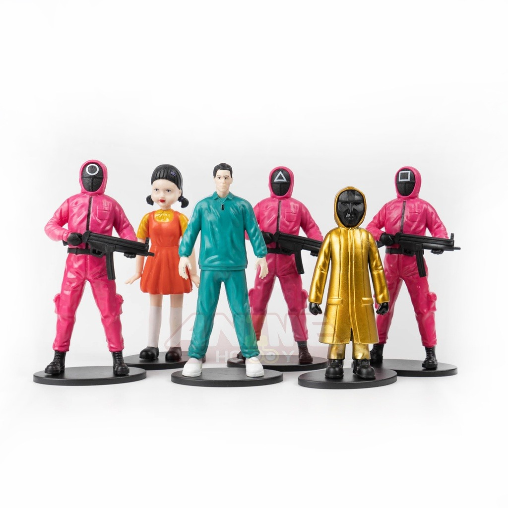 Squid Game Action Figure Set contains 6Pcs Squidgame Kdrama Display ...