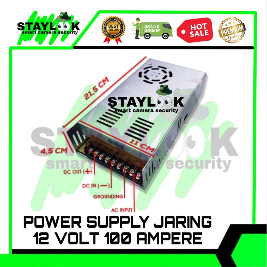 Power Supply Transformer Adapter 12V/100A 1200W Dimensions: P 21cm x L ...