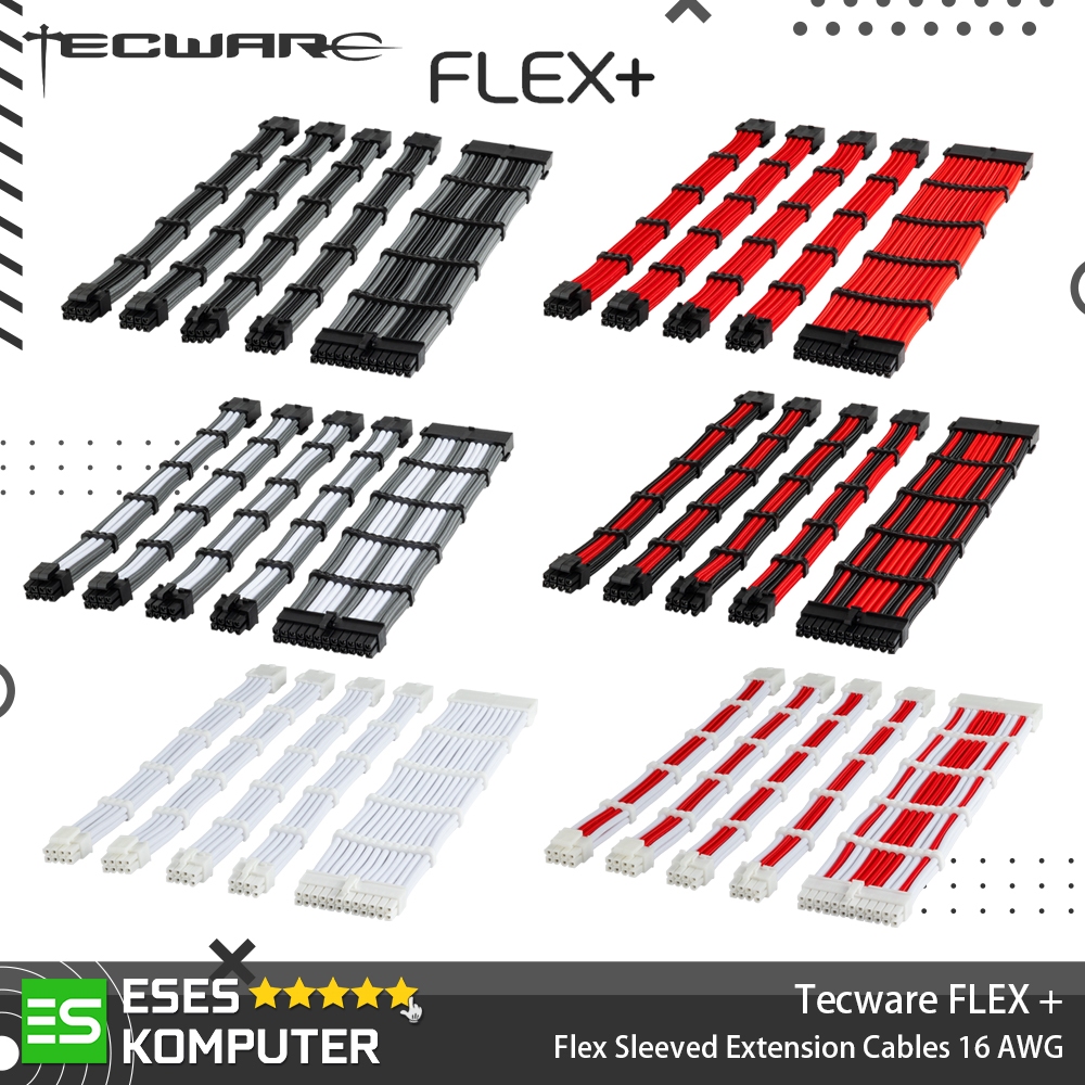 PSU Extension Tecware Flex+ PLUS Sleeved Extension Cables Set Power ...
