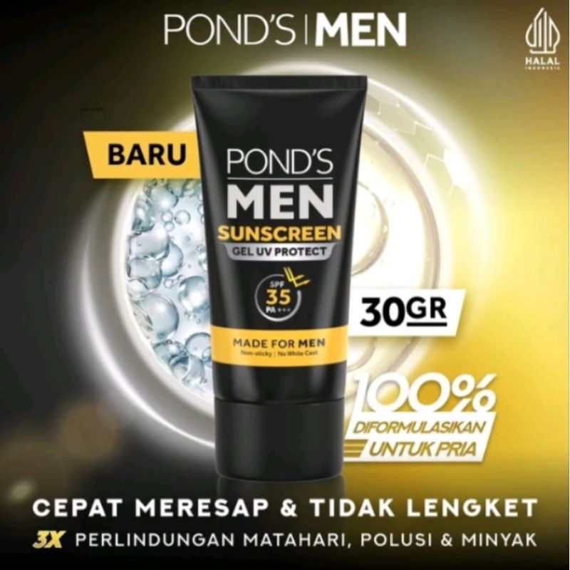 Ponds Men Sunscreen Gel UV Protect Sun Serum SPF35 PA+++ 30GR | Shopee ...