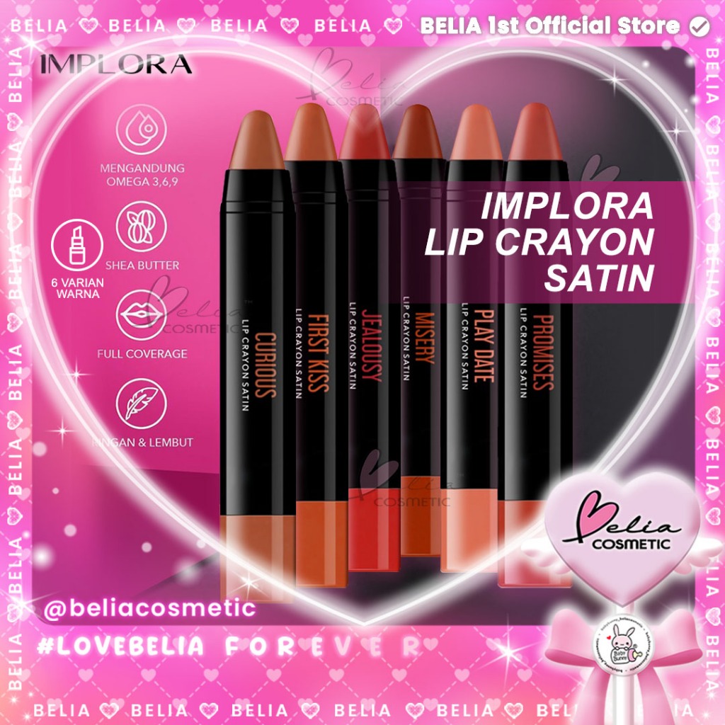 Belia IMPLORA Lip Crayon Satin | Lipstick | Lip Cream | Lip Cream ...