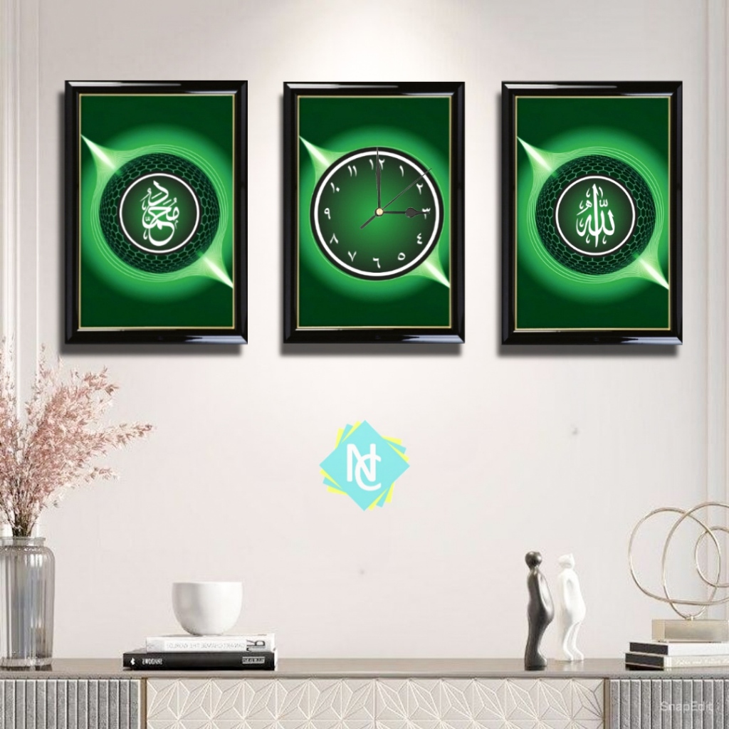 HIASAN DINDING 3 Sets of Luxury Calligraphy Wall Clocks 1 SET Aesthetic ...
