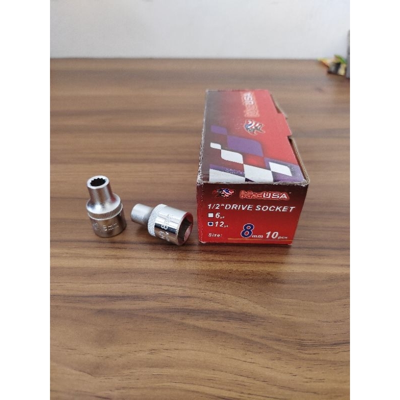 MATA Socket Eye 8mm 12PT 1/2" Sock Wrench Eye 8 mm 12 PT 1/2 DR Shock ...