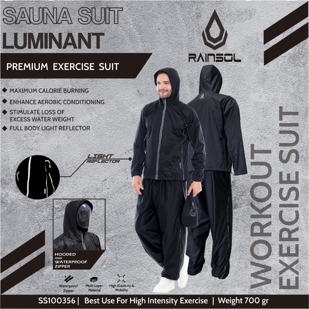 Sauna Suit Luminant | Full Body Light Reflector | Waterproof Zipper ...