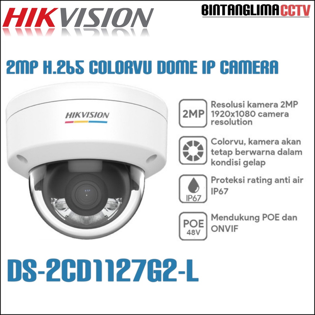 DS-2CD1127G2-L - HIKVISION IP CAMERA 2MP COLORVU DOME | Shopee Philippines
