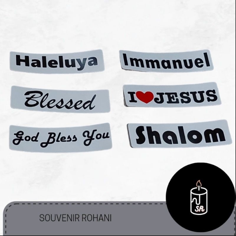 WATERPROOF CHRISTIAN SPIRITUAL STICKERS WITH IMMANUEL WRITING / SHALOM ...