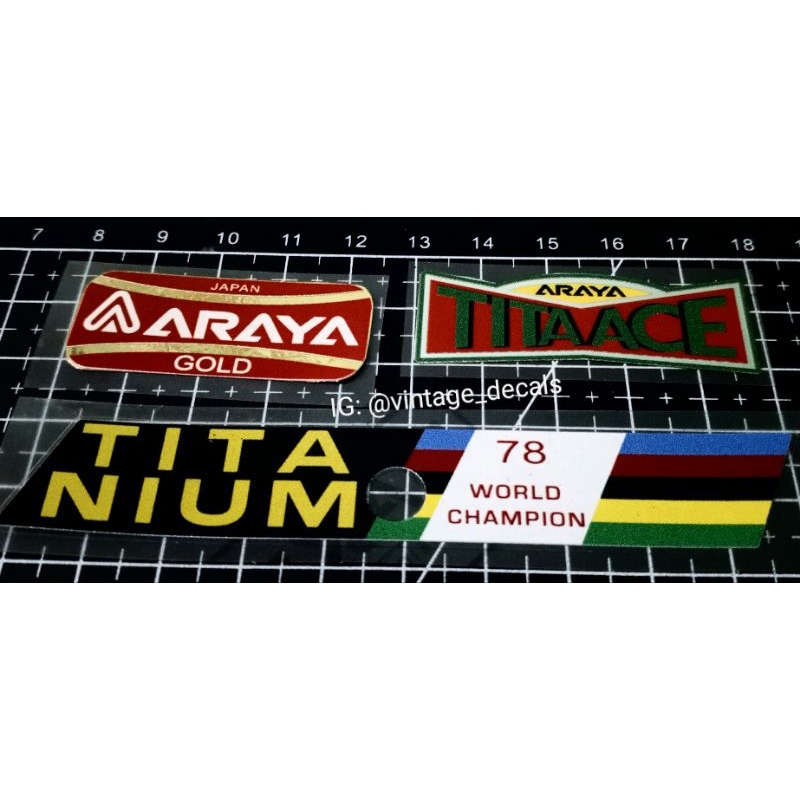 Sticker decals replacement Rims ARAYA GOLD nitaace nitanium | Shopee ...