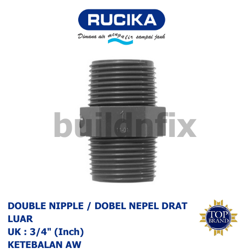 Rucika DOUBLE NIPPLE/DOUBLE Neple PVC Outer Thread 3/4" AW (Thick ...