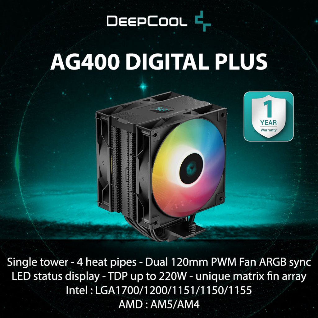 Deepcool AG400 Digital Plus CPU Air Cooler | Shopee Philippines