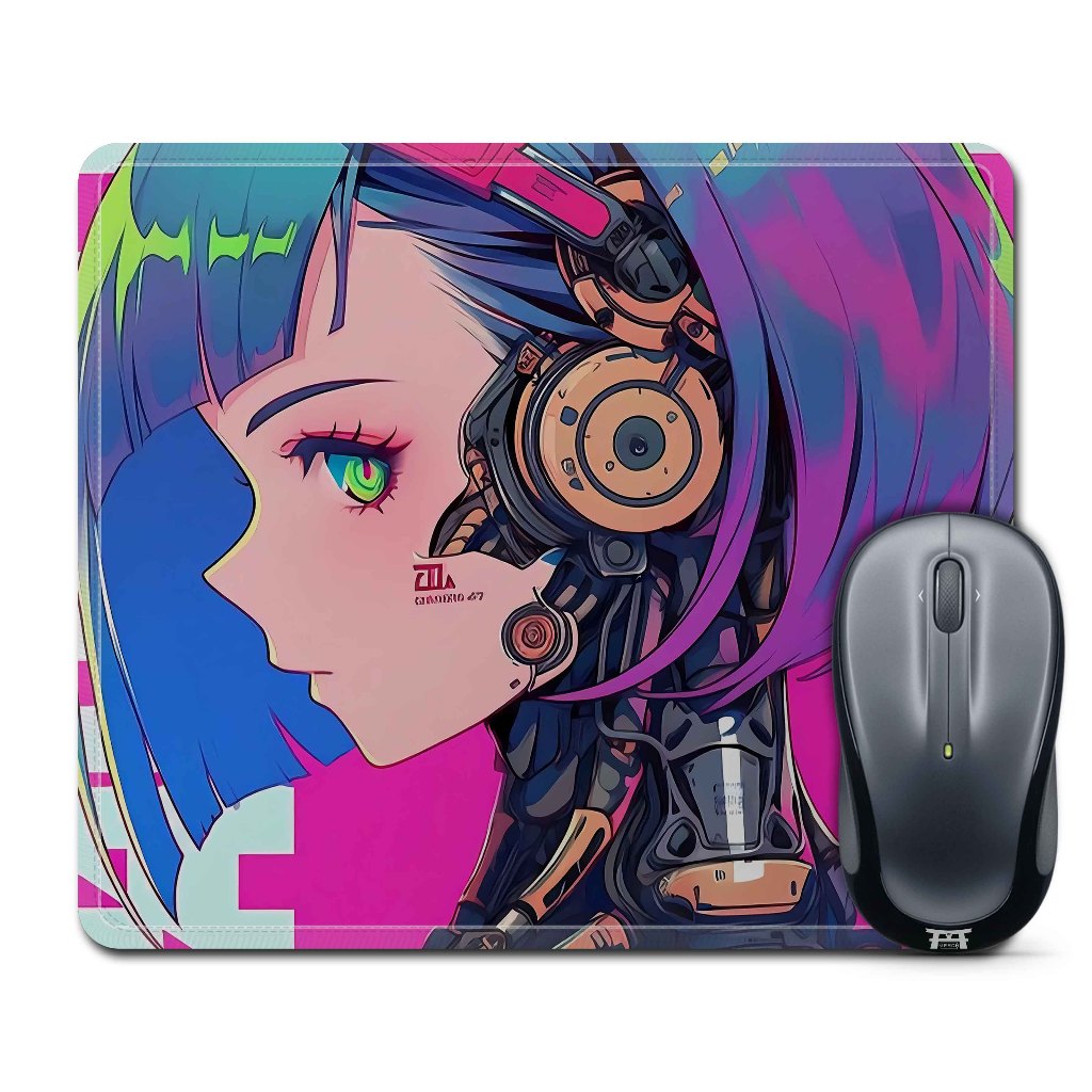 Cyborg GIRL SIDE WHITE gaming Mouse pad - JAPAN ART Rubber material ...