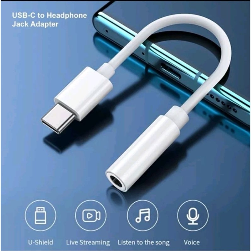 Audio Cable JACK TYPE C Connection CONVERTER ADAPTER TYPE C TO HEADSET ...