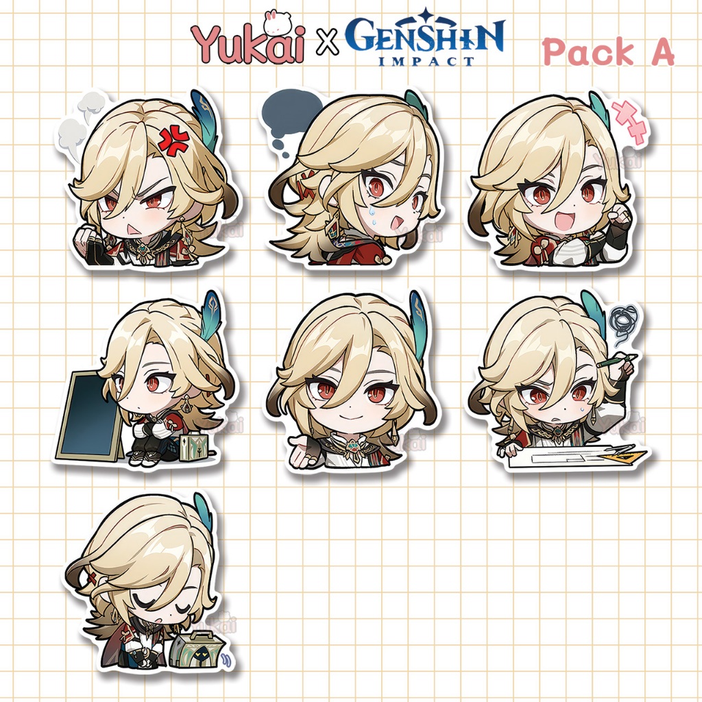 Genshin Impact Premium Pack Kaveh Sticker, Waterproof Anime Sticker ...