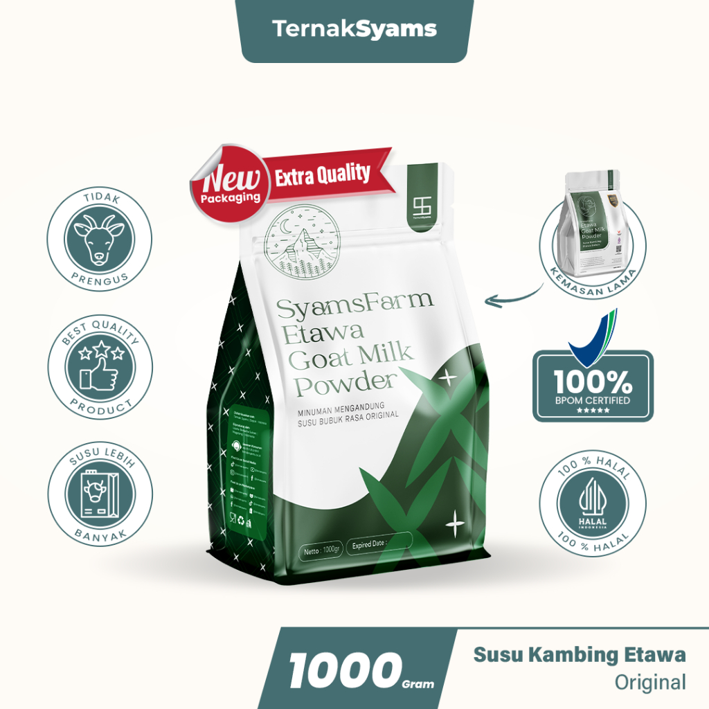 Syams Surabaya Livestock - SyamsFarm Etawa Goat Milk Powder 1000 grams 1 Kg Original Flavor ...