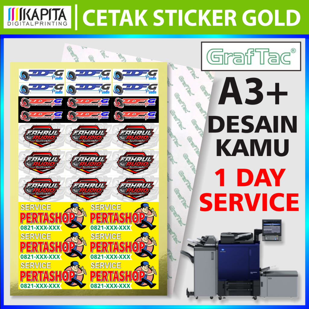 Print Graftac Gold A3 Sticker+Glitter Your Own Design Sticker Gold ...