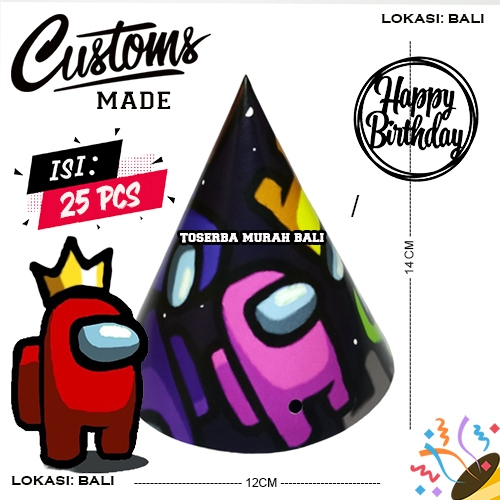 Custom AMONG US BIRTHDAY HAT CONTENTS 25 PCS | Shopee Philippines