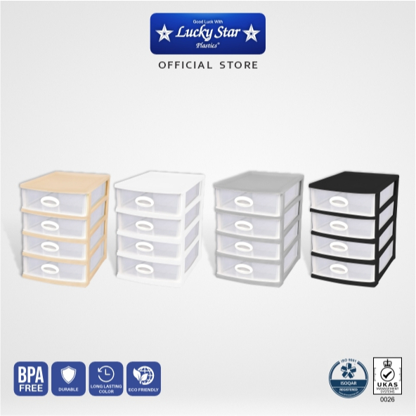 Lucky Star - Toyoko Count Rack 1 folio SS 4 plastic shelves multi ...