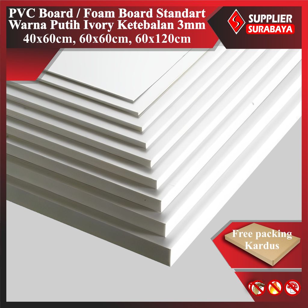 Standard 3mm PVC Board ivory White (Bone White) 40x60cm, 60X60cm ...
