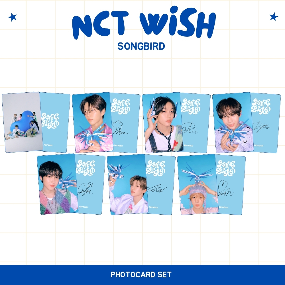 Photocard NCT WISH SONGBIRD 2 Sides (7Pcs+2-Sided Lamination) Signature TTD KPOP CARDS IDOL ...