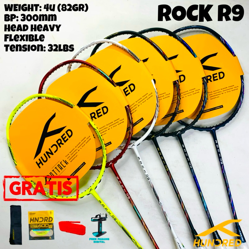 HUNDRED ROCK R8 R9 32LBS HDRD HNDRD R 8 9 Badminton Racket Original ...