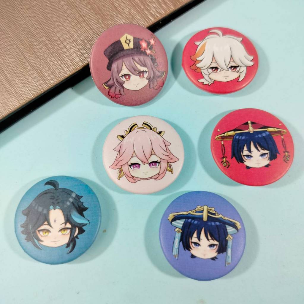 Mini Size "32 x 32 mm" Genshin Impact Game Character PIN - Bross Safety ...