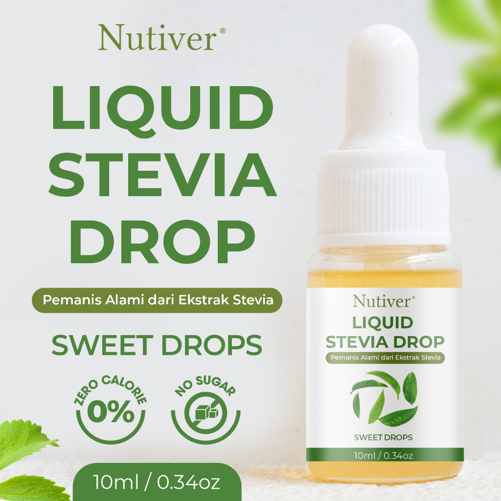 NUTIVER Stevia Drops 10ml Liquid Stevia Sweetener/ Stevia Sugar ...