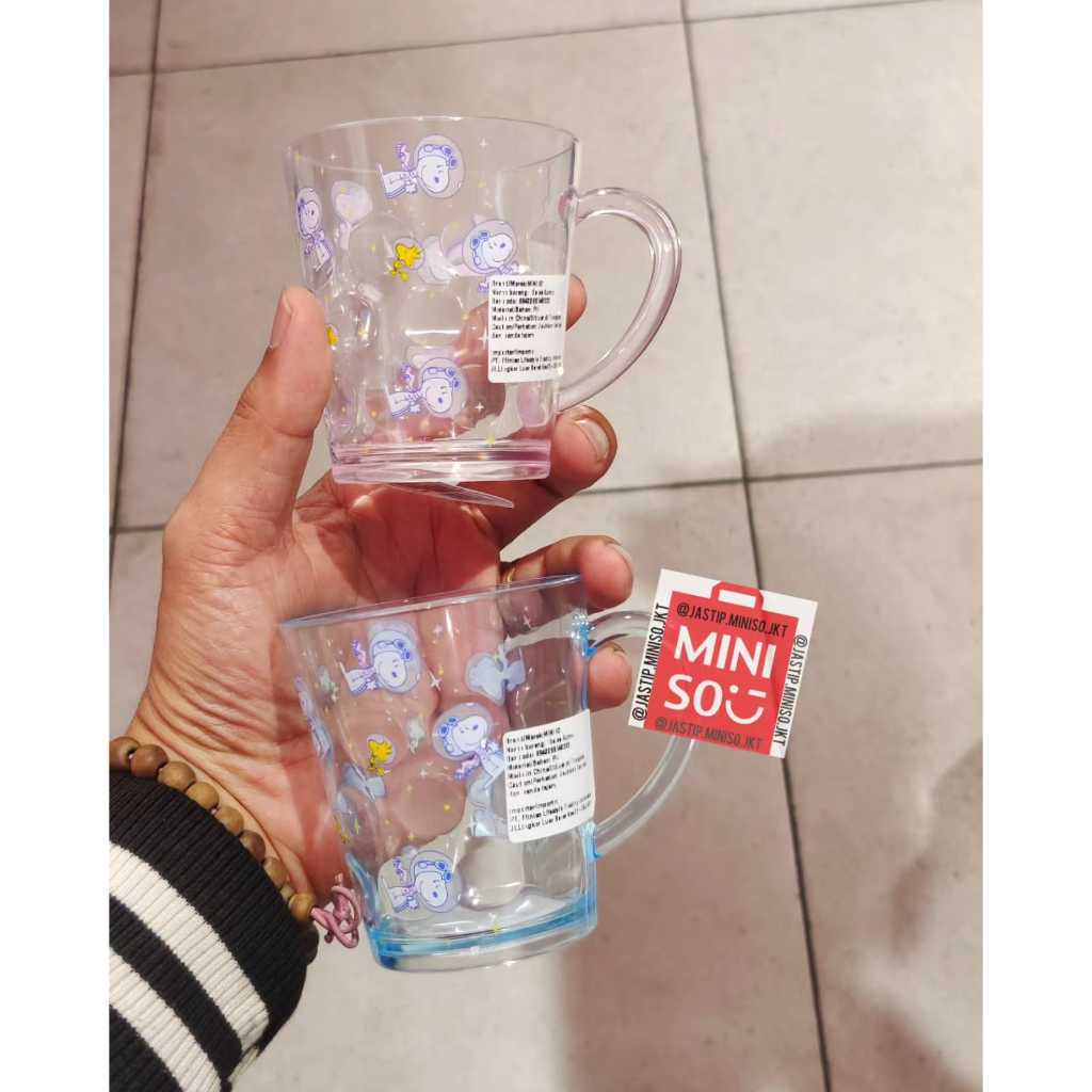 Miniso SNOOPY The Little Space Explorer Plastic Cup (Pink / Blue ...