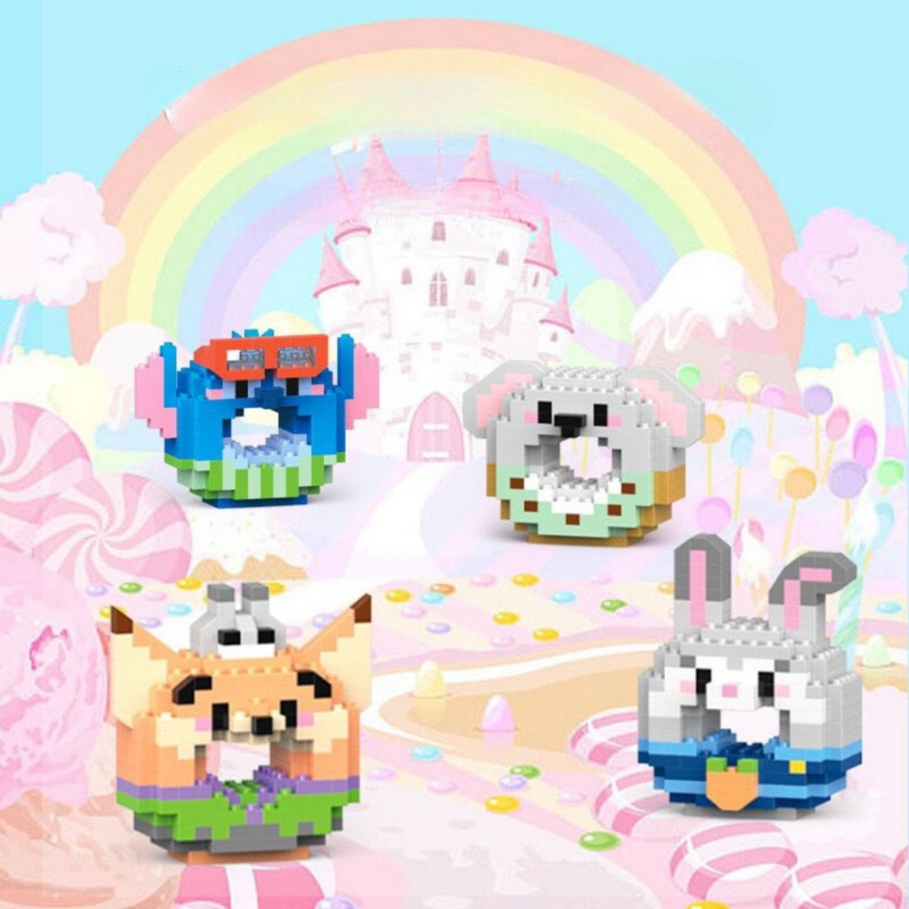 [amora] Mini Brick Toy with Donut Characters / Mini Brick Donut / Mini ...
