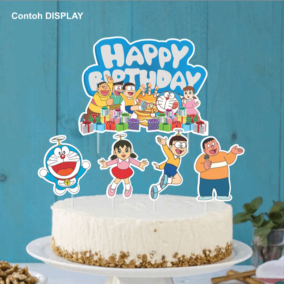 Cute Cool Cartoon Doraemon Paper Cake Topper | Shopee Philippines