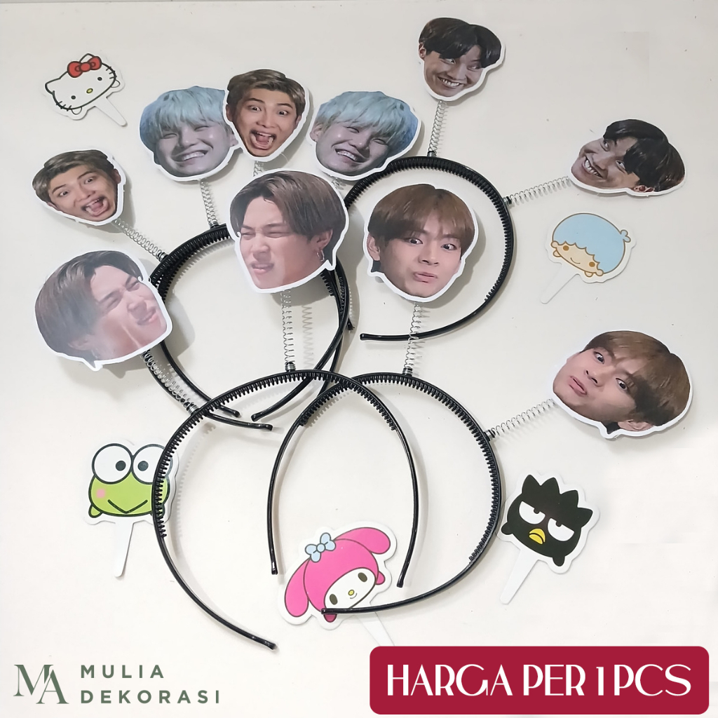 Plain Tuing Headband KPOP BTS Theme Custom Cute Face Birthday Concert ...