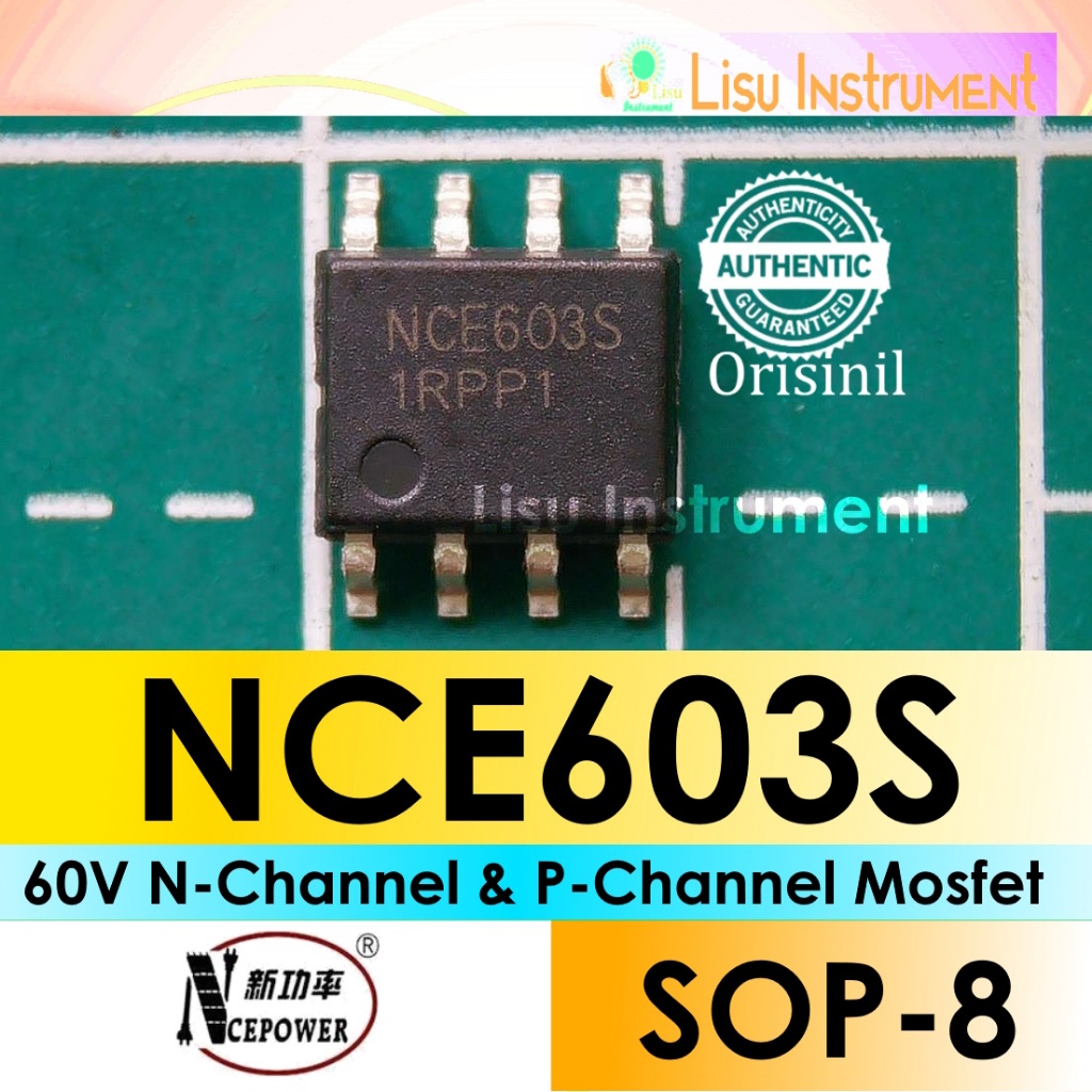 Nce603s 60V N-Channel(Id=6.3A) and P-Channel(Id=6A) Mosfet SOP-8 NCE ORIGINAL | Shopee Philippines