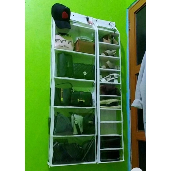 Jumbo Plain Bag Rack Full Zipper 6 Stacks And Hanging Shoe Rack 11 ...