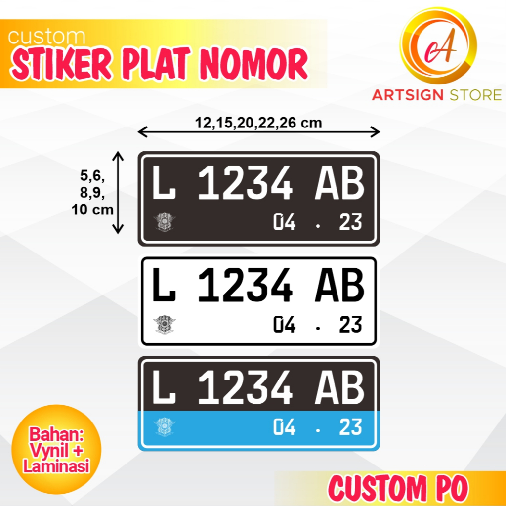 Visor WINDSHIELD Number Plate Sticker Custom Number Plate Sticker ...