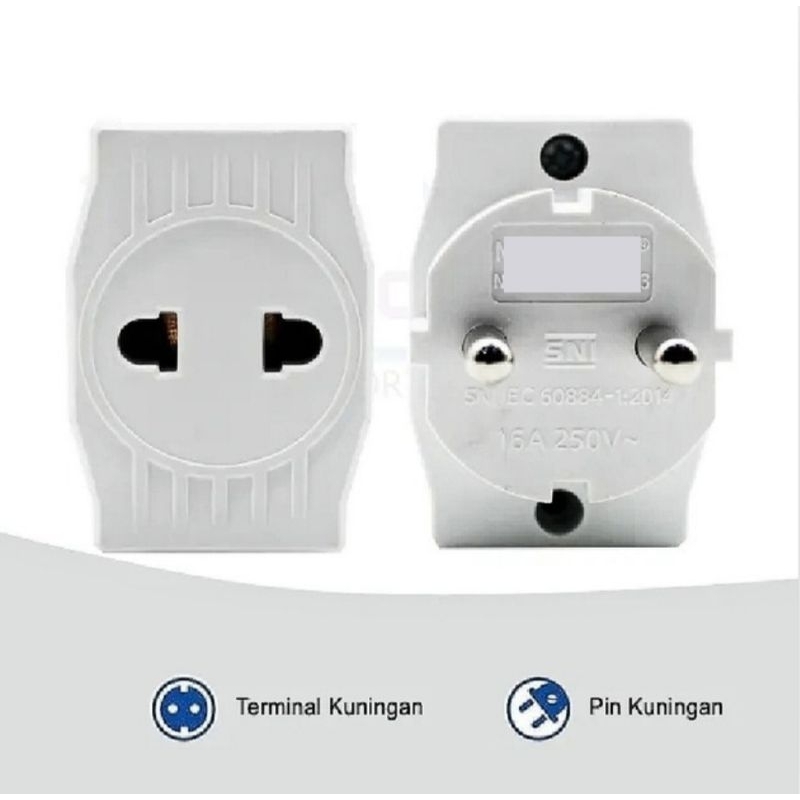 PUTIH Multi Prong T Plug 3 Hole Socket Power Plug Universal Adapter ...