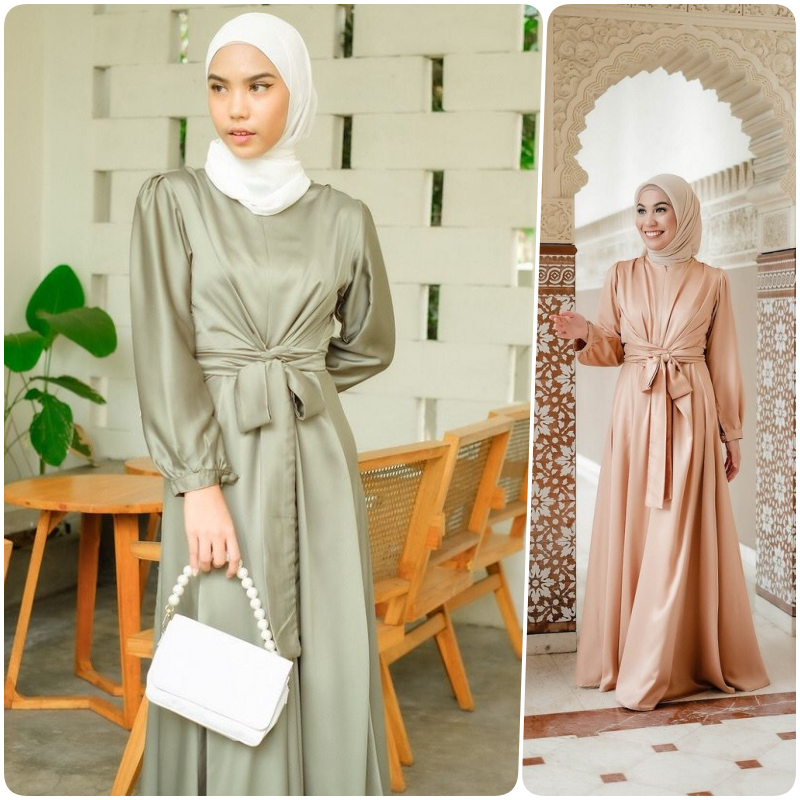 Premium MAURA UTARI WEDDING DRESS | Bridesmaid UNIFORM SATIN SILK MODEL KAT STRAP ON THE WAIST ...