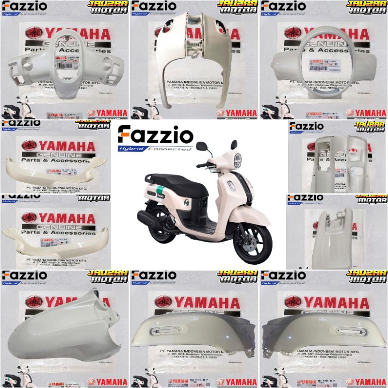 FULL FAZZIO 125 WHITE CREAM FINE BODY COVER 2022 2024 ORIGINAL YAMAHA ...