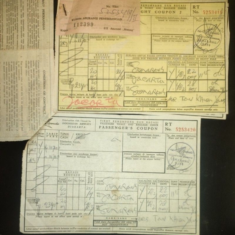Garuda Airplane Old School Ticket Collection 1950 Ori | Shopee Philippines