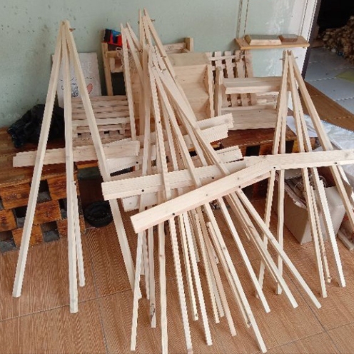 KAYU Wooden stand / wooden Easel Tripod stand / flower board / Welcome ...
