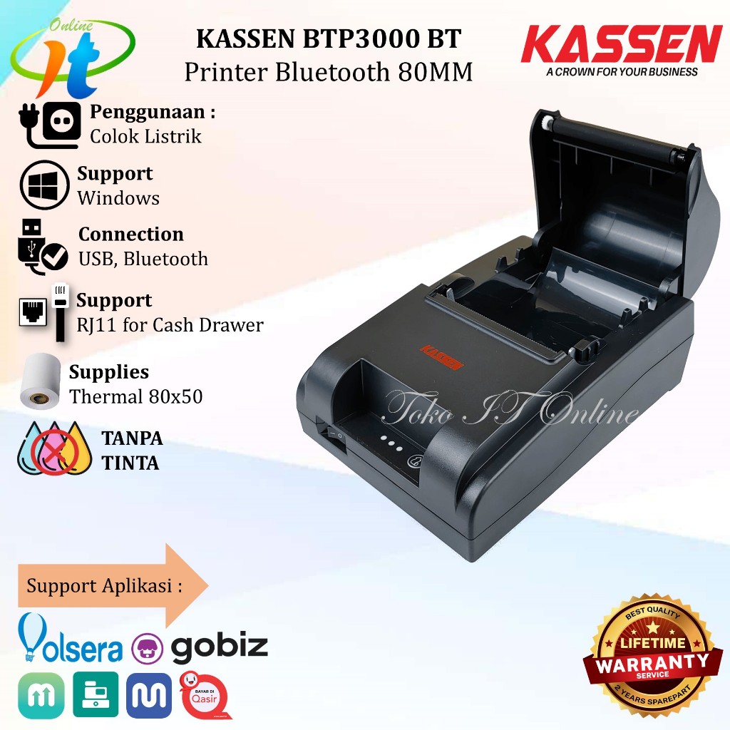 Kassen BTP3000 Bluetooth Printer 80mm USB RPP02N BT-P3000 BTP 3000 RJ11 ...