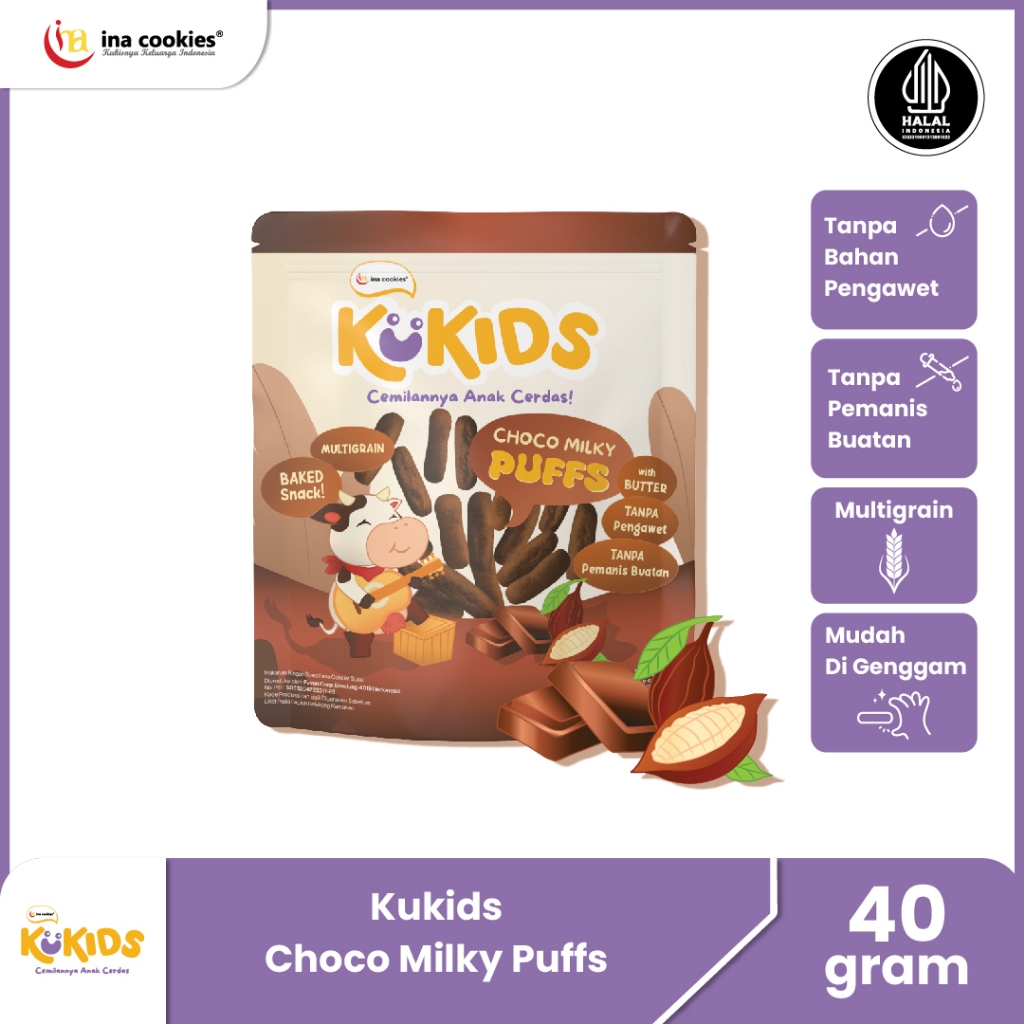 Kukids Choco Milky Puffs Healthy Children's Snack by Ina Cookies ...