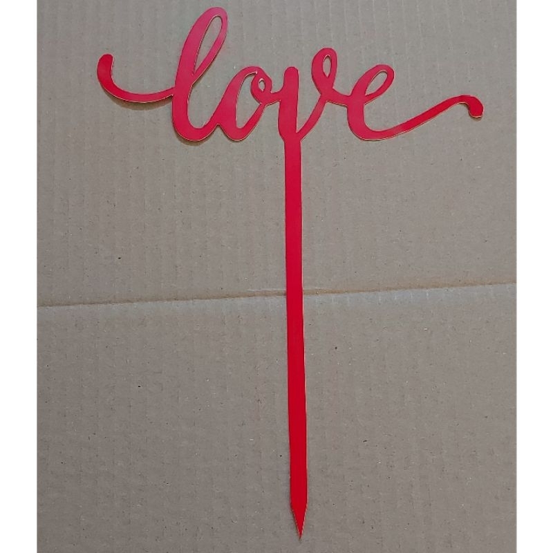 1 set isi 5 Cake topper LOVE ukuran besar (baru) hiasan kue cake tart ...