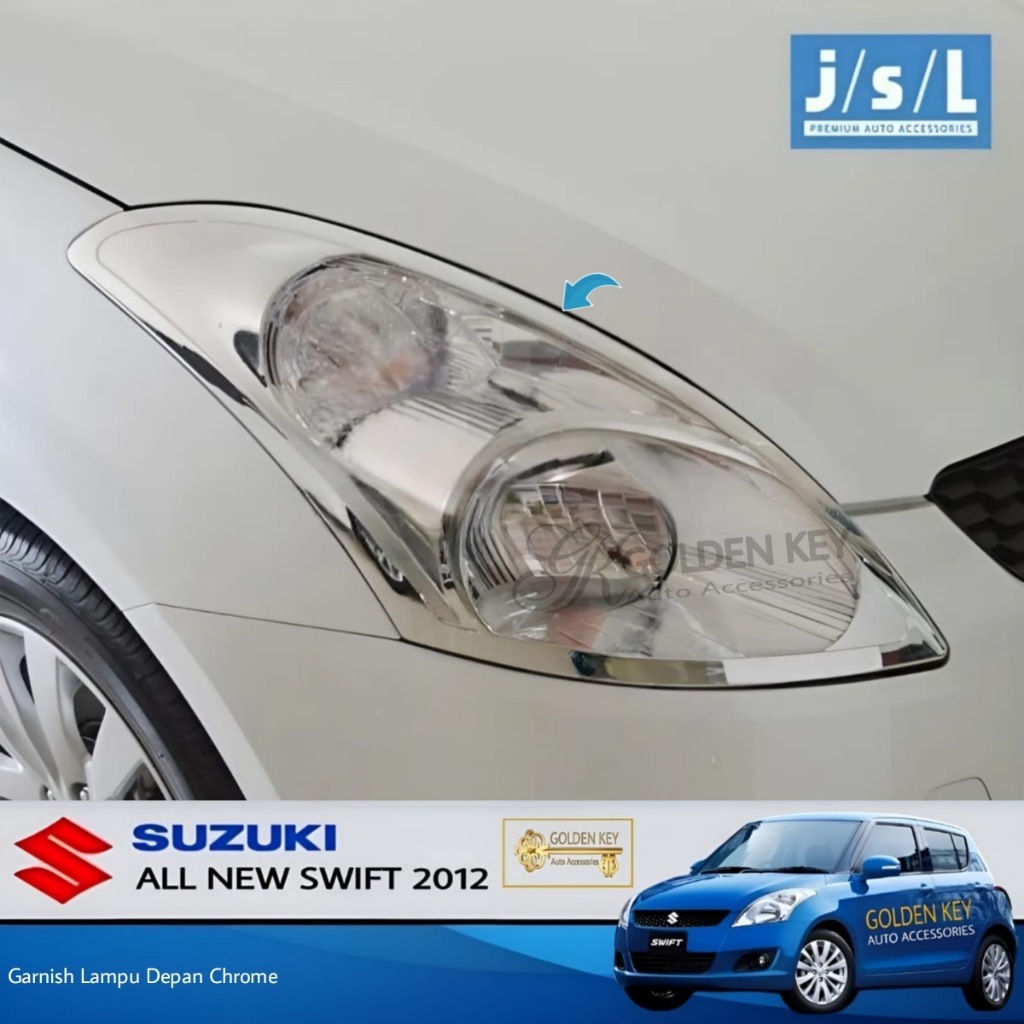 Jsl Garnish Front All New Swift 2012 Head Lamp Garnish Chrome | Shopee ...