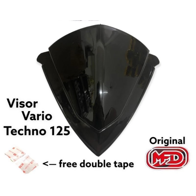 Vario 125 techno windshield visor, full black injection, imported ...