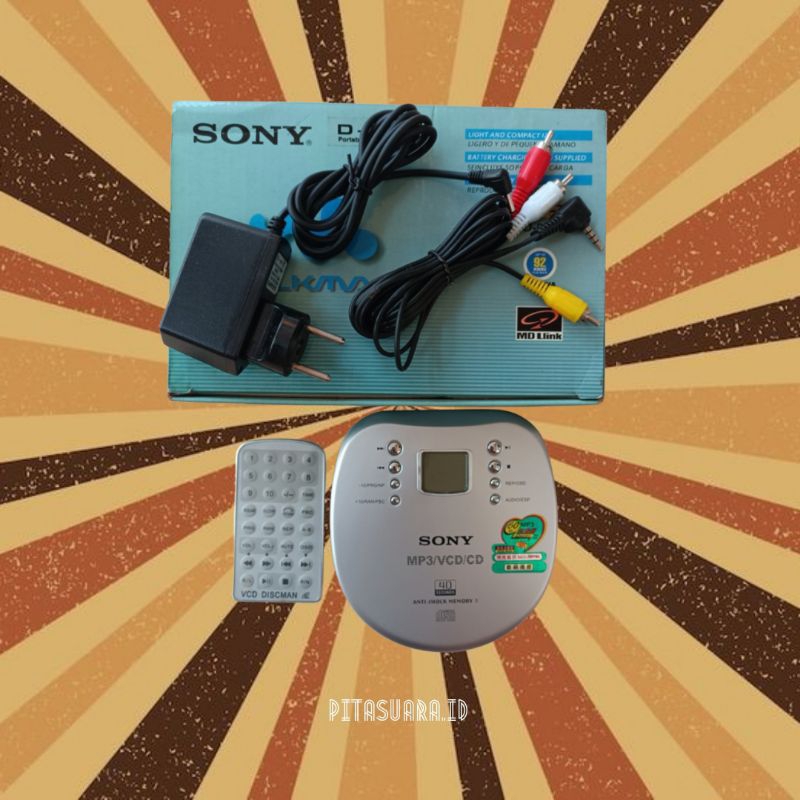 Walkman SONY CD PORTABLE SONY D-E65 VCD/MP3 PLAYER LIKE NEW FULLSET ...