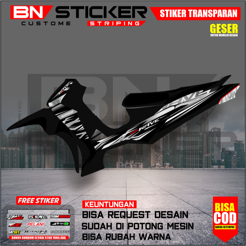 STRIPING DECAL SUPRA X 125 FACELIFT CUSTOM TRANSPARENT STRIPING SUPRA ...