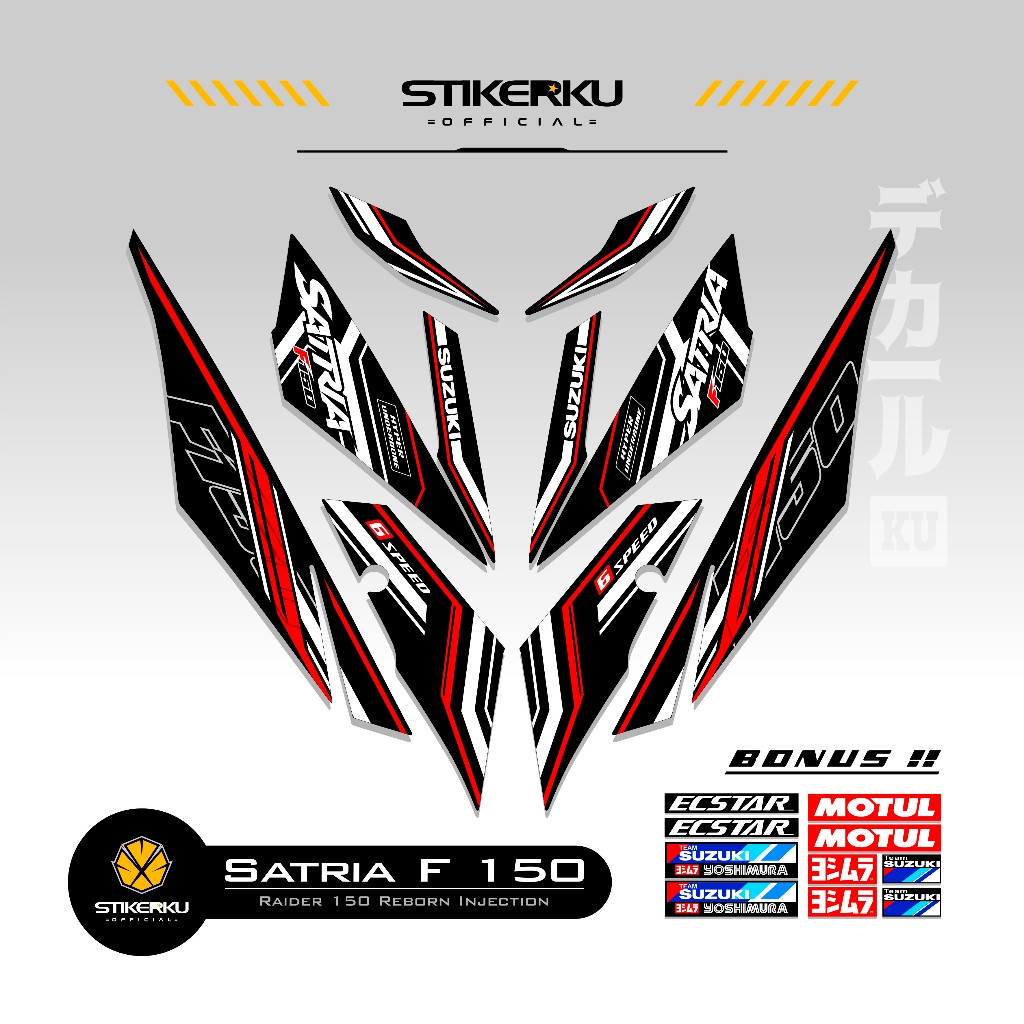 150 M0TIF INJECTION SATRIA STRIPING 2 SATRIA F 150 STICKERS 2016-2022 ...
