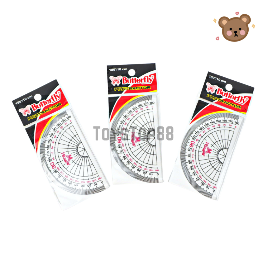 Butterfly Protractor Ruler 180/10 cm Protractor No.4 [PER PCS] | Shopee ...