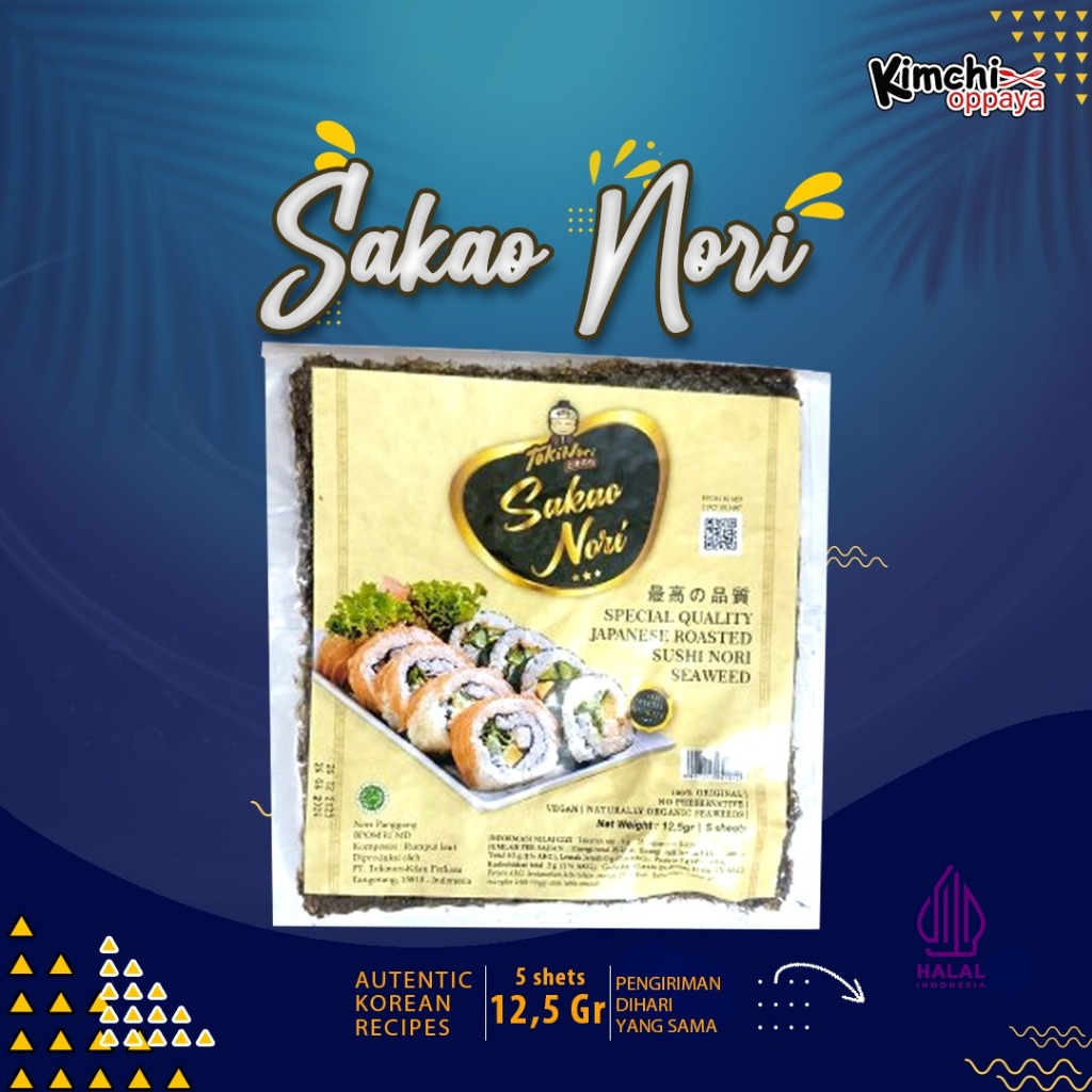 Sakao Nori Sushi Nori 5 Sheets Of Halal Seaweed Mui | Shopee Philippines