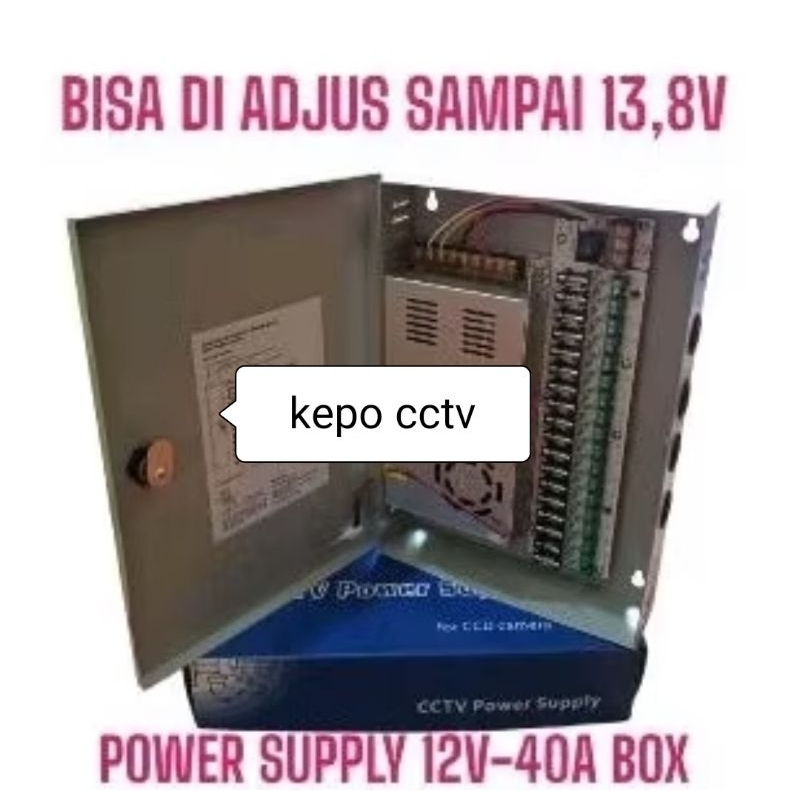 Supply CCTV box Adapter 12V 40A 18Ch/PSU box panel 18channel | Shopee ...