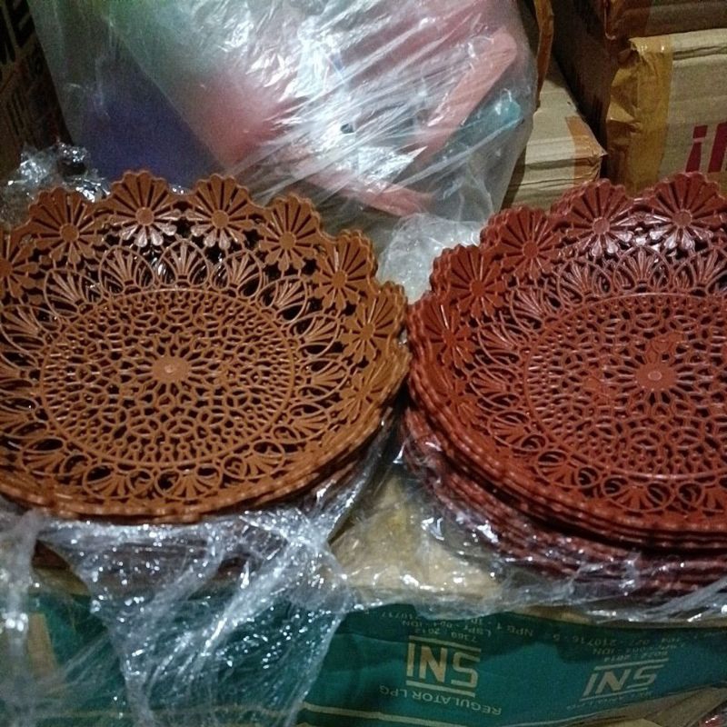 Plastic Rattan BATIK Plate (12Pcs) | Shopee Philippines