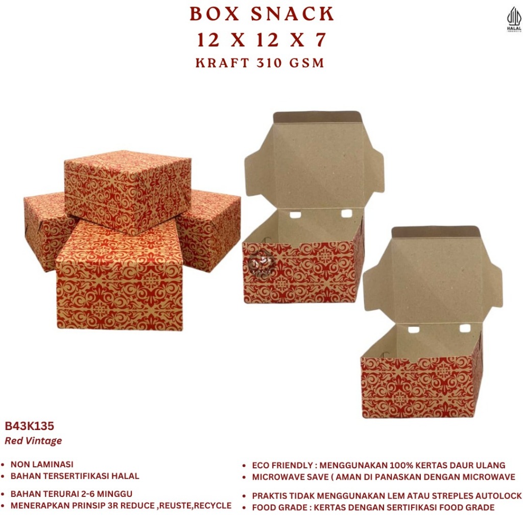 Snack Box 12x12x7 Snack Box 12x12 Non Laminated (B43K135) | Shopee ...